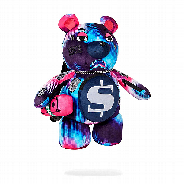 תיק גב דובי ספרייגראונד – SPRAYGROUND METALLIC TYE DYE BEAR BACKPACK ...
