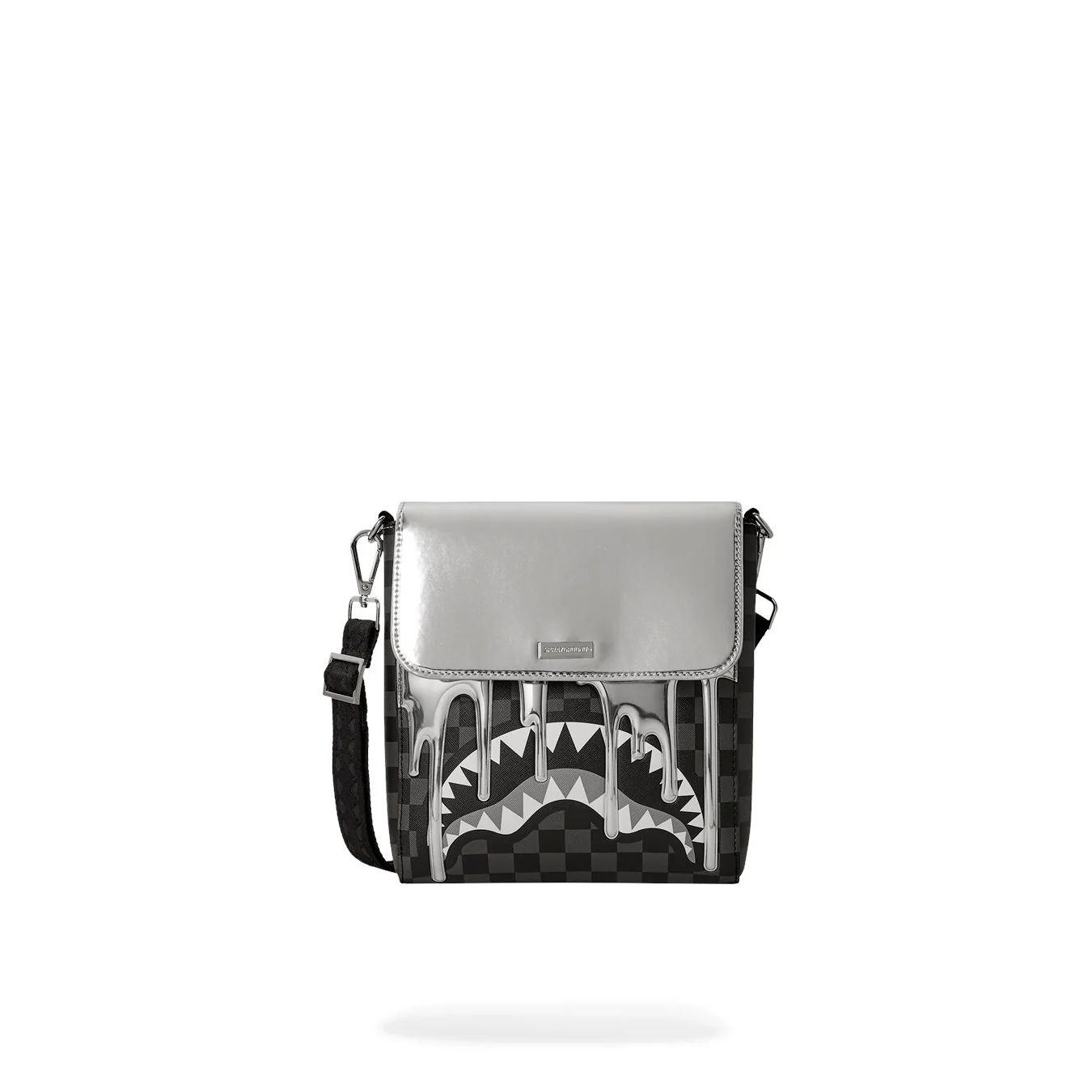 תיק צד ספרייגראונד כסף נוזל – SPRAYGROUND METALLIC DRIP SHARKS IN PARIS ...